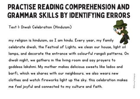 Nouns And The Present Simple Error Correction Religions And Festival