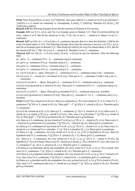 On Some Continuous And Irresolute Maps In Ideal Topological Spaces Pdf