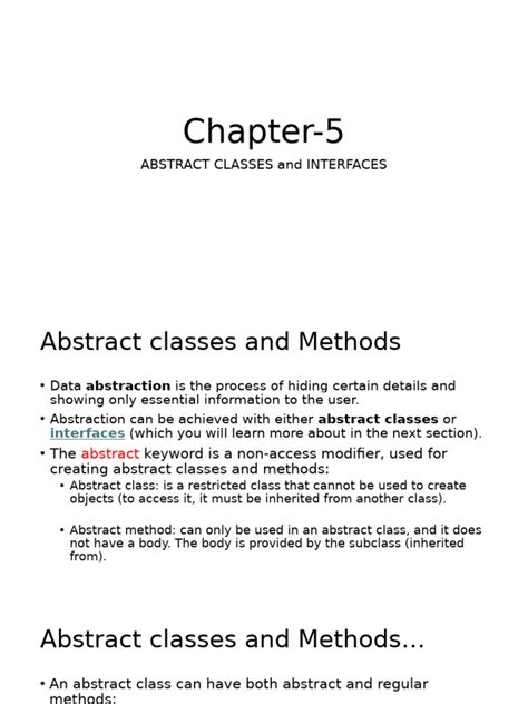 5 Lecture Five Abstract Classes Interfaces Pdf Class Computer Programming Method