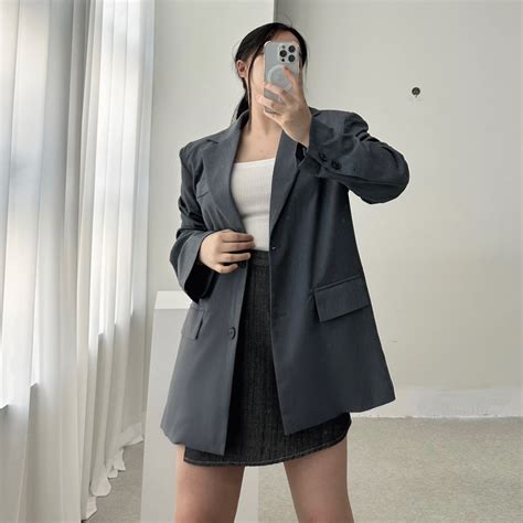 디유디 ♥자체제작♥ 맥시 오버핏 뒷트임 자켓 2color