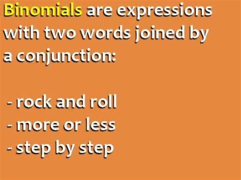 Common Binomial Expressions In English Espresso English