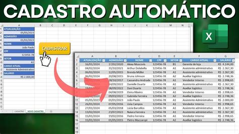 Planilha De Cadastro Automático No Excel Com Macro