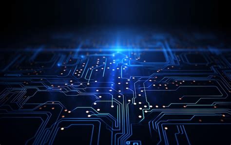 디지털 기술 미래의 배너와 회로 라인 프리미엄 사진