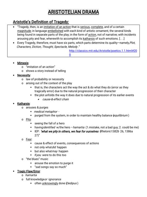 104 Drama Aristotelian Drama Pdf Plot Narrative Tragedy