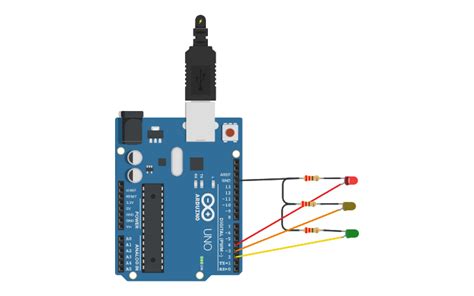 Circuit Design ณัฐภัทร บุษบงค์ ไฟจราจร Tinkercad