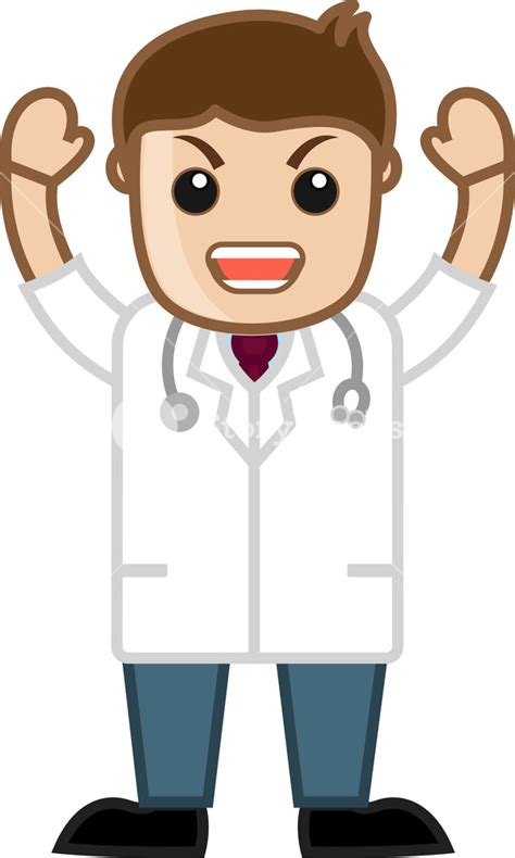 Angry Doctor Medical Cartoon Vector Character Royalty Free Stock