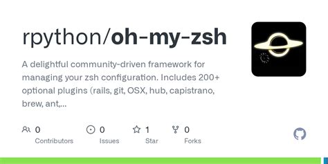Github Rpythonoh My Zsh A Delightful Community Driven Framework For