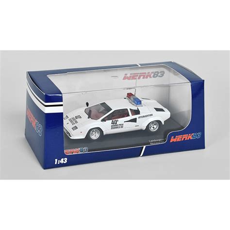 Macheta Lamborghini Countach Alb Pace Car Monaco Gp 1982 Cu Vitrina