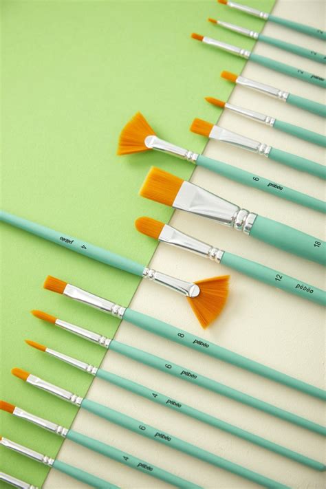 Pebeo Brush Golden Flat Bristle Short Hand 6pcs 952310 Dubai Library