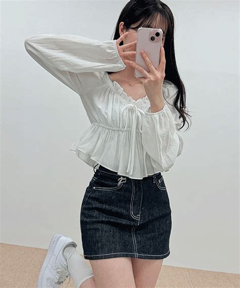 여리여리청순 아이린 오프숄더 가능 프릴 블라우스 에이블리