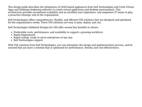 Overview Vdi Design Guide—citrix Virtual Apps And Desktops On Vxrail And Vsan Ready Nodes