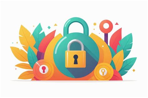 Premium AI Image Lock Flat Vector Flat Illsutration