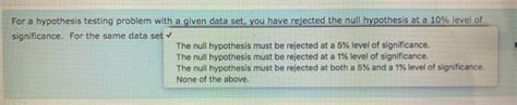 Solved For A Hypothesis Testing Problem With A Given Data Chegg