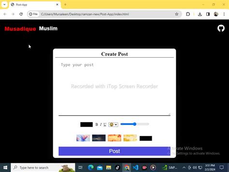 Musadique Muslim On Linkedin 🚀 Creating A Simple Post App Using Html