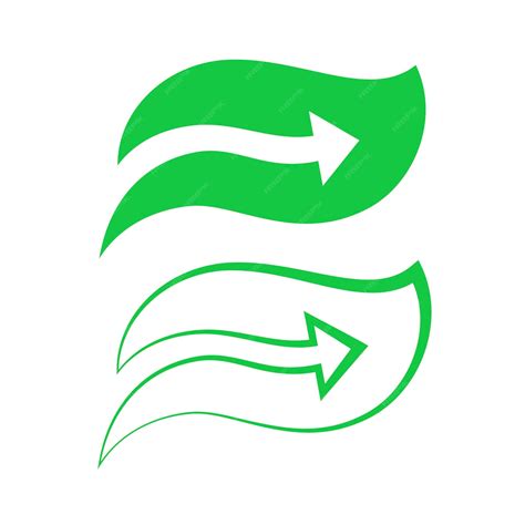 Premium Vector Leaf Shape Green Arrow