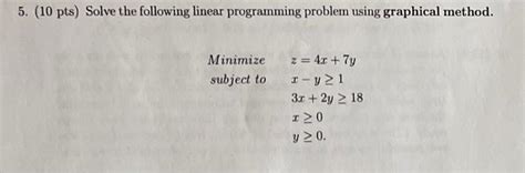 solved 5 10 pts solve the following linear programming