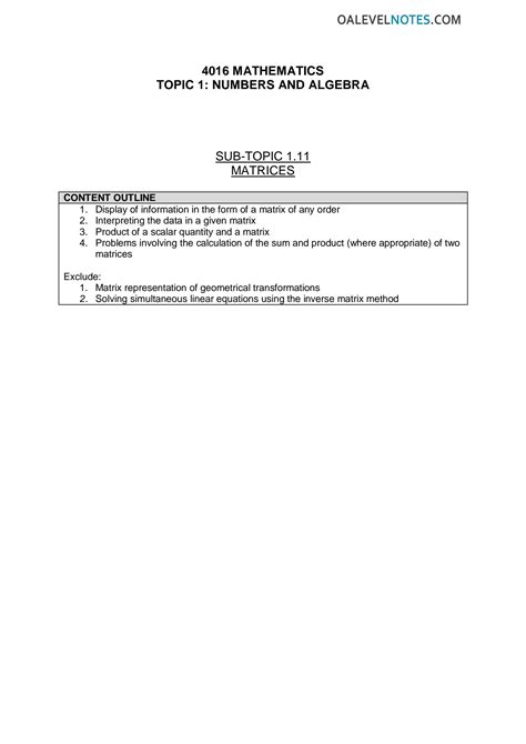 Solution Matrices Notes 3 Studypool Solution Matrices Notes 3 Studypool