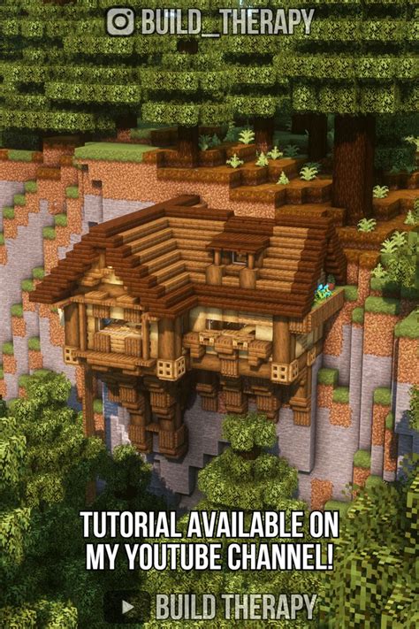 Minecraft Wooden Cliffside House Tutorial Minecraft Houses