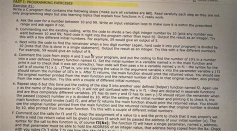 solved part i programming exercises exercise 1 write a c