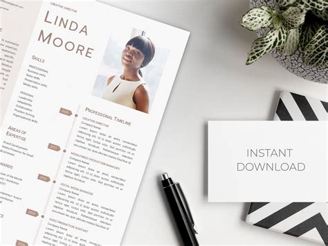 Modern One Page Resume Template Word And Mac Pages Resume With