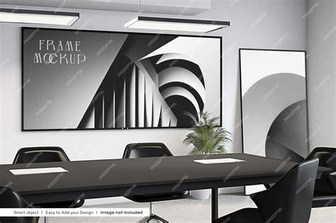 Premium Psd Office Frames Mockup Office Poster Mockup Workspace