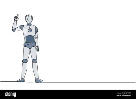 Single Continuous Line Drawing Robot Finger Index Up Gesture Emotion