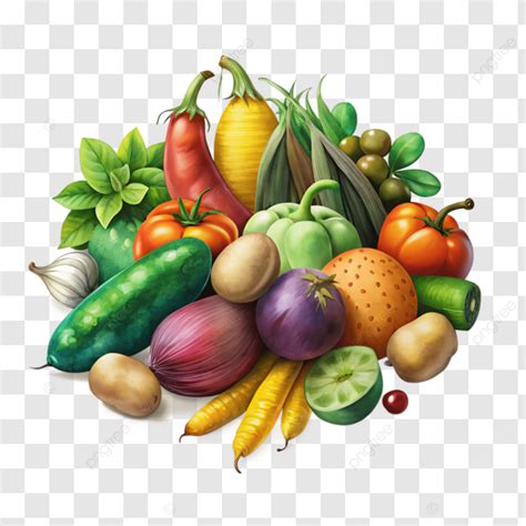 Colorful Fresh Vegetables And Fruit Clip Art Illustration Colorful