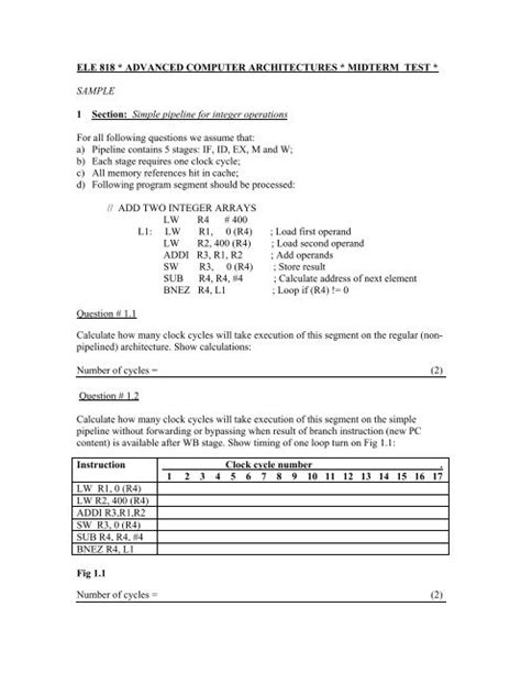 Ele 818 Advanced Computer Architectures Midterm
