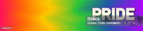 Lgbtq 자존심의 달 흐릿한 무지개 배경에 프라이드 텍스트 레이블 인권 또는 다양성 개념 Lgbt 이벤트 배너 디자인 템플릿