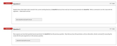 Solved Incorrect Question Pts Suppose That A Bash Chegg