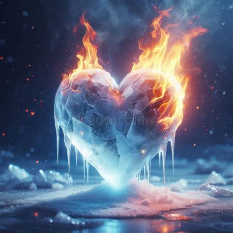An Icy Heart On Fire Stock Illustration Illustration Of Fantasy