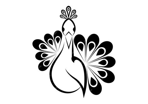 Premium Vector Black Peacock Silhouette Vector Flat Design Isolated