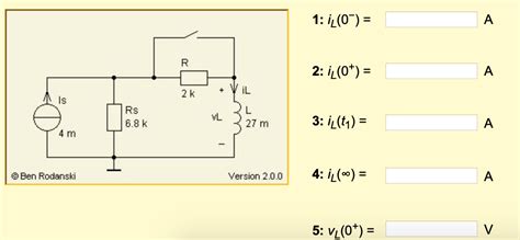 Solved Exercise 7 3 RL Circuit Transient Response In The Chegg Com