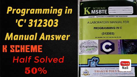 312303 programming in c pic manual answer msbte k scheme second