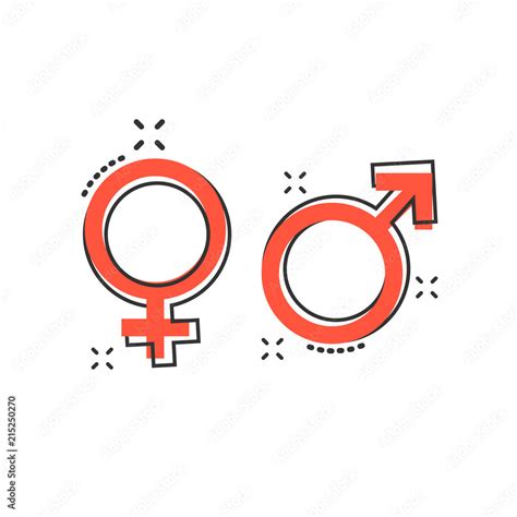 Vector Cartoon Gender Icon In Comic Style Men And Women Sign