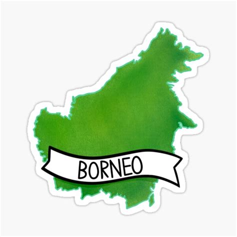 Borneo Flag Map Sticker Sticker By Drawingvild Redbubble
