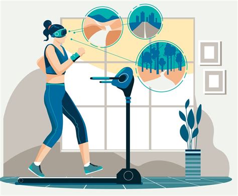 Virtual Reality Machine And Treadmill Concept