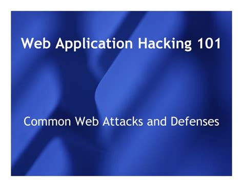 Carolinacon 2005 Web Application Hacking 101 Ppt