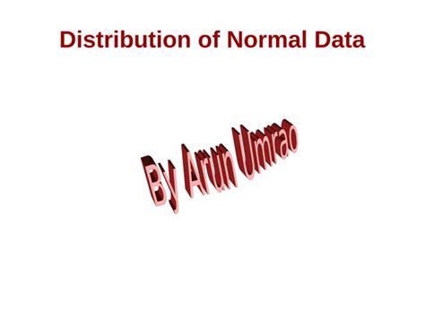 Distribution Of Normal Data Pdf