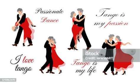 탱고 를 춤추는 수석 부부 흰색 배경에 평면 스타일로 춤을 노인의 일러스트 벡터 세트입니다 활발한 노인과 회색 머리를 가진