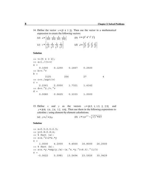 Solution Of Matlab Chapter 3 Pdf Programming Languages Computing