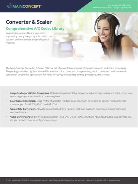 Converterscalersdkdatasheet Pdf Video Film And Video Technology