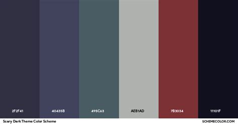 Scary Dark Theme Color Scheme Palettes