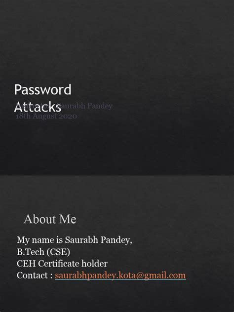 1 Password Cracking Pdf Password Security Hacker
