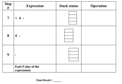Assignment Stacks Part I Evaluate The Postfix