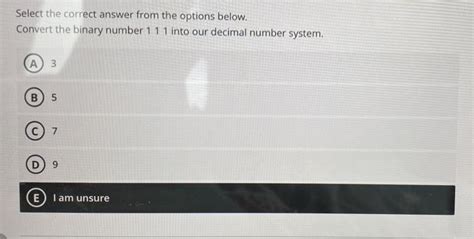 Solved Select The Correct Answer From The Options Below