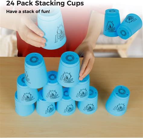 Swewarm 24pcs Speed Stacking Cups Interactive Sports Stacking Cups Speed Training Game For