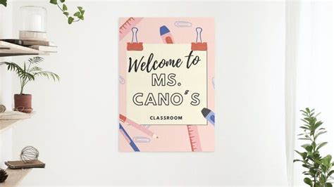 Editable Template Classroom Door Poster Digital Download Cute Classroom