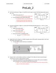 PreLab Docx Quintan Schank Lab Prelab PreLab A For The Circuit Drawn