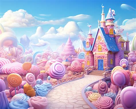 Pink Blue Candyland Ai Generative Stock Illustrations 87 Pink Blue Candyland Ai Generative